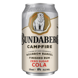 Bundaberg Campfire Rum & Cola Zero Sugar 4 Pack 375ml